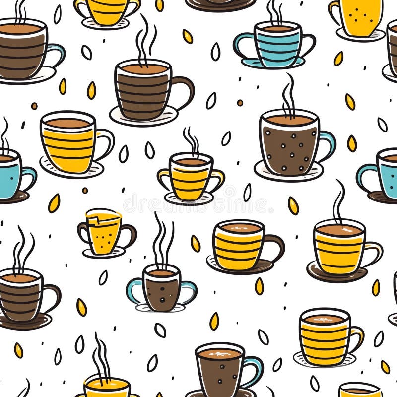 2Coffee_pattern stock illustration. Illustration of antique - 279037371