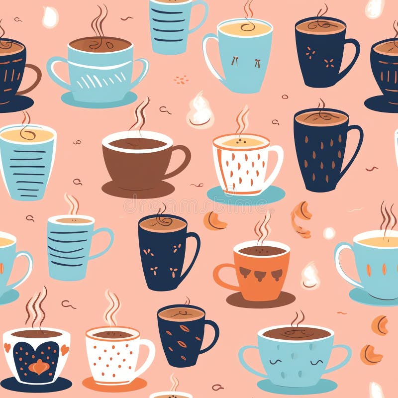 4Coffee_pattern stock illustration. Illustration of drink - 279037507