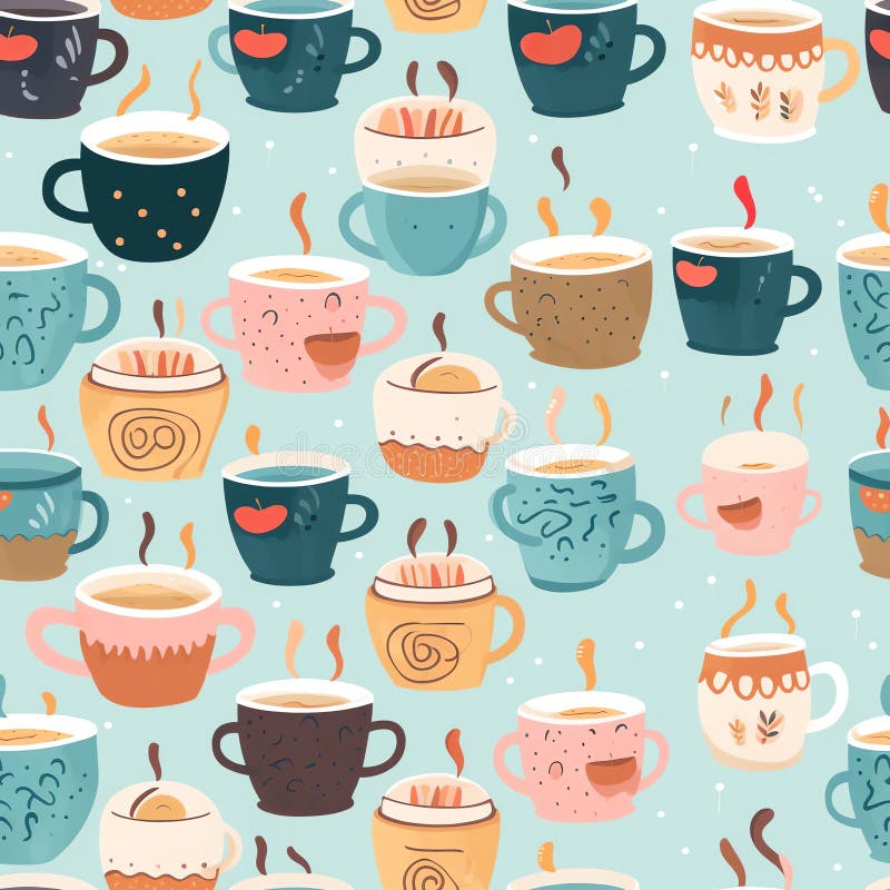 5Coffee_pattern stock illustration. Illustration of style - 279037605