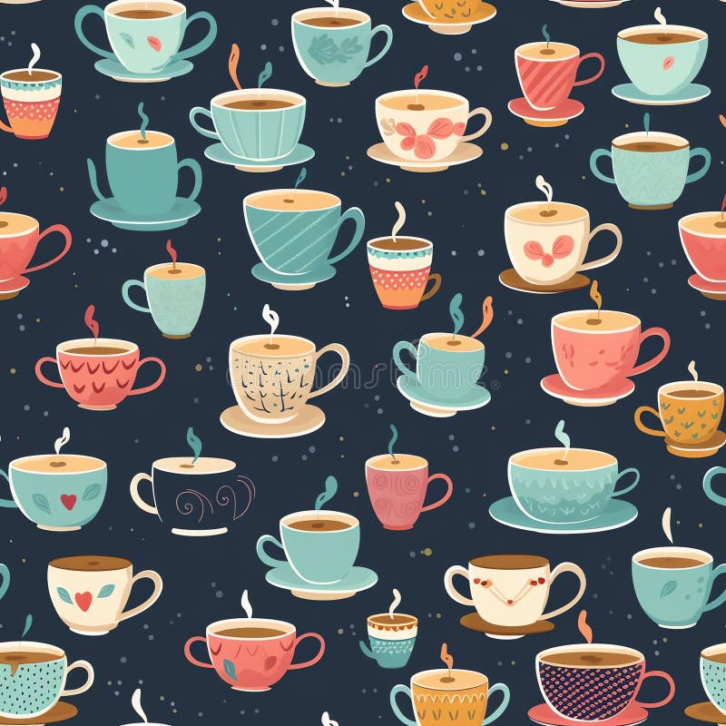 7Coffee_pattern stock illustration. Illustration of antique - 279037690
