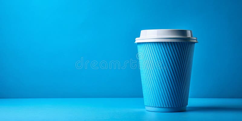 Coffee Pattern of Blue Paper Cup for Coffee on Bright Classic Blue ...