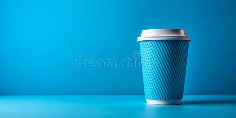 Coffee Pattern of Blue Paper Cup for Coffee on Bright Classic Blue ...
