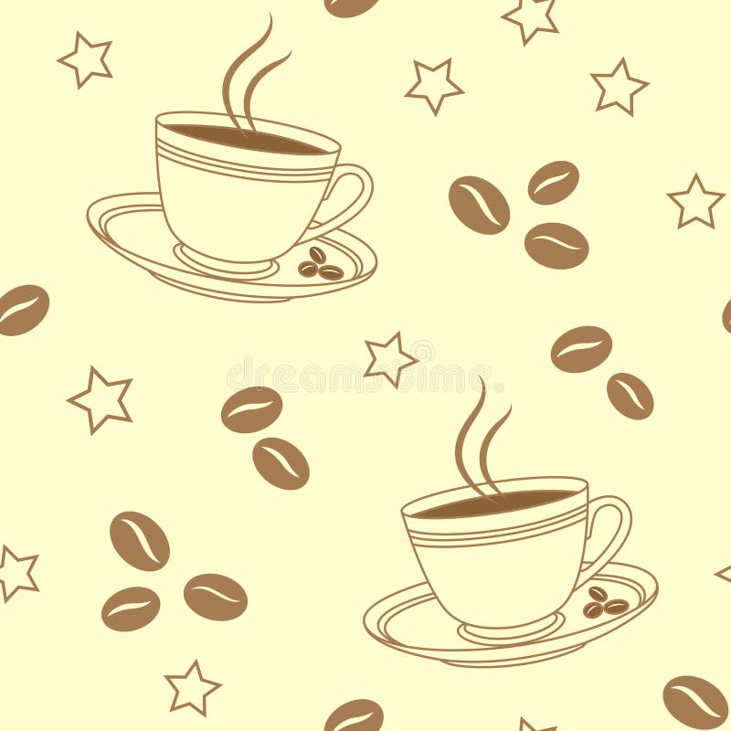 Seamless Pattern with Fresh Coffee Cups Vector Design Stock Vector ...