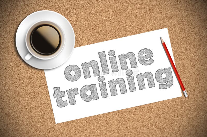 Coffee and Pencil Sketch Online Training on Paper Stock Image - Image ...