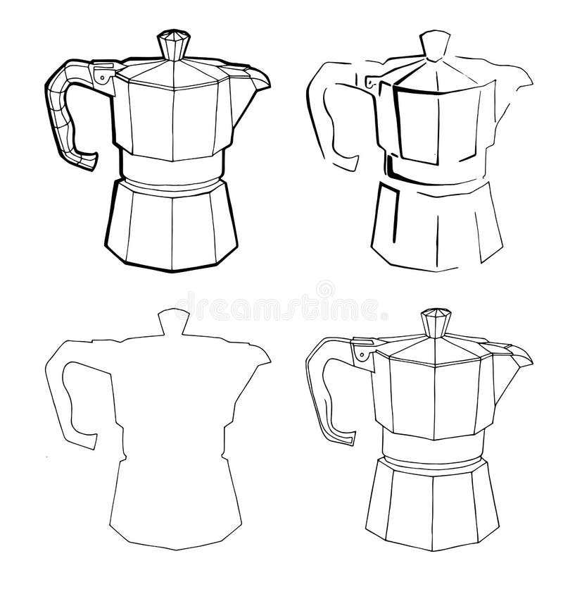 Coffee Percolator Clip Art Hand Drawn Vector Element Stock Vector ...