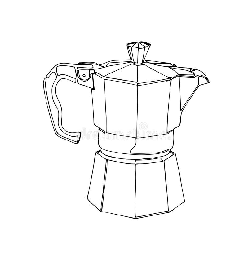 Coffee Percolator Clip Art Hand Drawn Vector Element Stock Vector ...