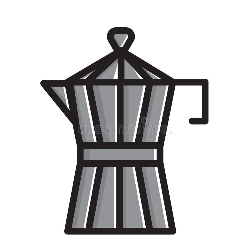 Coffee Percolator, Maker, Moka Ico Stock Vector - Illustration of sign ...