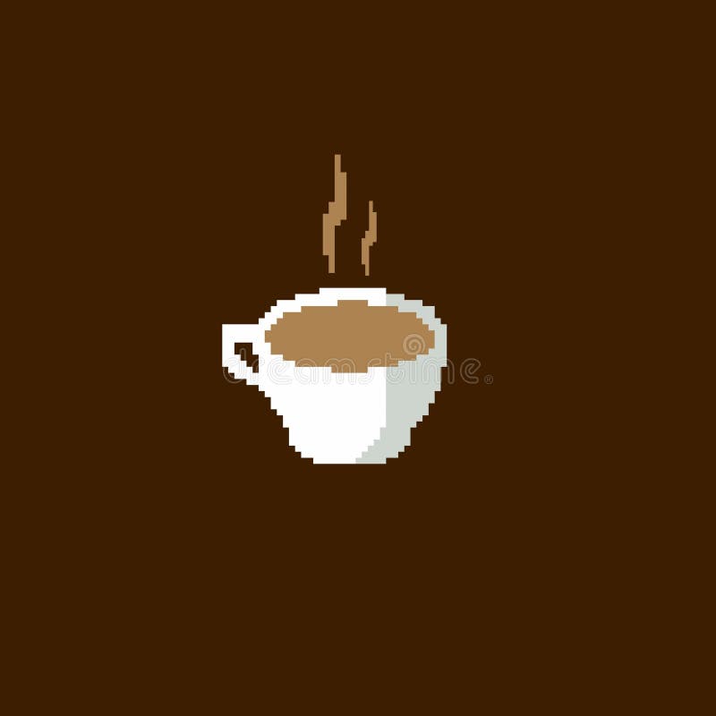 Coffee Pixel Art Style Icon Template Stock Vector - Illustration of ...