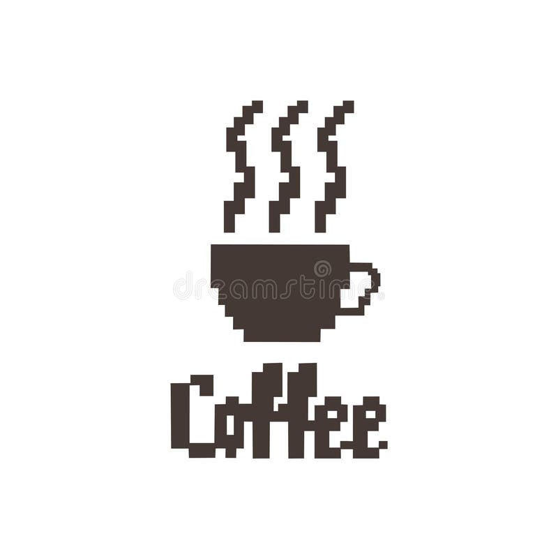 Coffee pixel art symbol stock vector. Illustration of icon - 325984328
