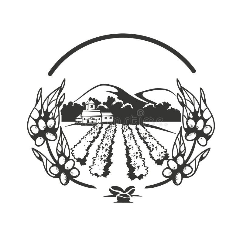 Coffee Field Landscape Stock Illustrations – 525 Coffee Field Landscape ...