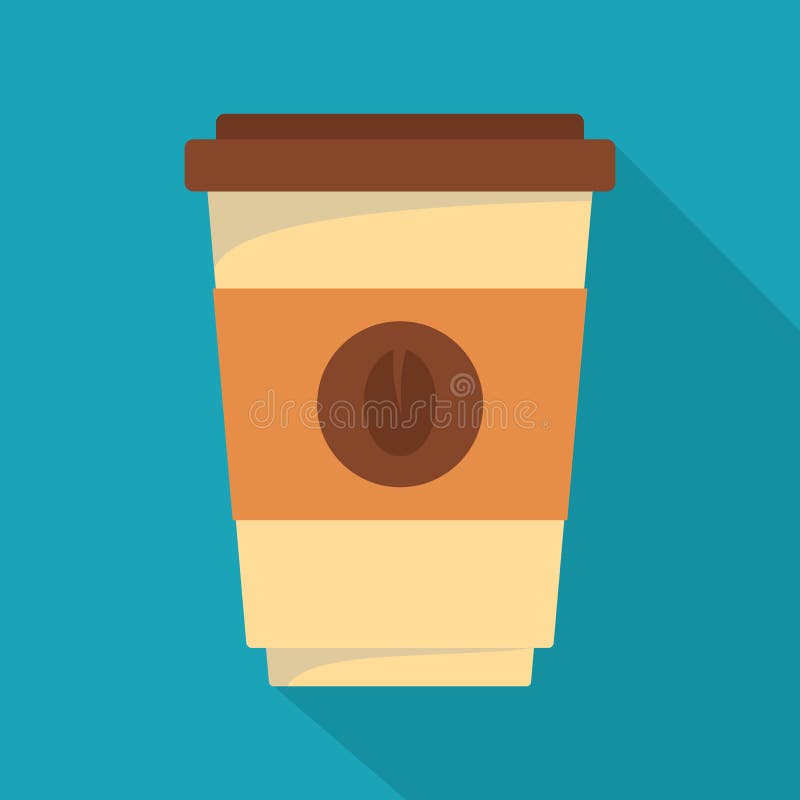 Coffee Plastic Cup Icon, Flat Style Stock Vector - Illustration of ...