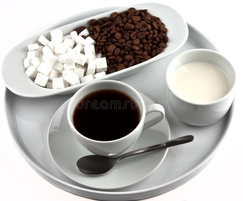 Cup of Coffee & Fresh Coffee Plate Stock Image - Image of dish, drink ...