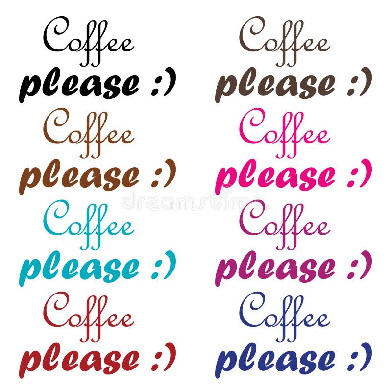Coffee Please - Smily Face in Multiple Colors Vector Stock Vector ...