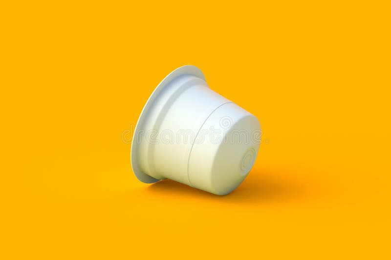 Coffee Pod on Orange Background. Modern Decaf Capsule for Machine Stock ...