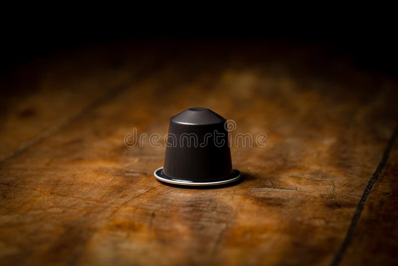 Coffee Pod on Wooden Table, Stock Image - Image of pannel, energized ...