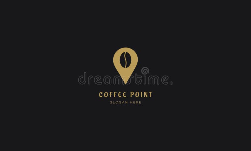 Coffee Point Logo Design Template Stock Vector - Illustration of flat ...