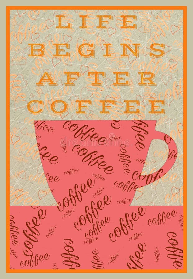 Coffee poster stock illustration. Illustration of frappe - 106177951