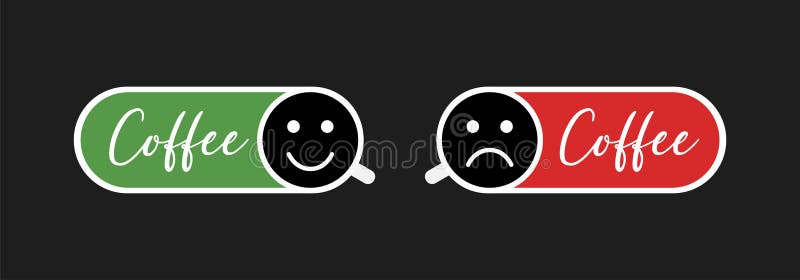 Coffee Poster. on or Off. Smile from Coffee. Vector Illustration Stock ...