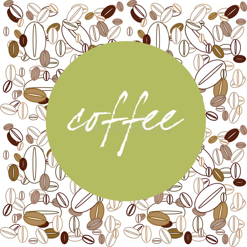 Coffee Poster with Stylized Coffee Beans Stock Vector - Illustration of ...