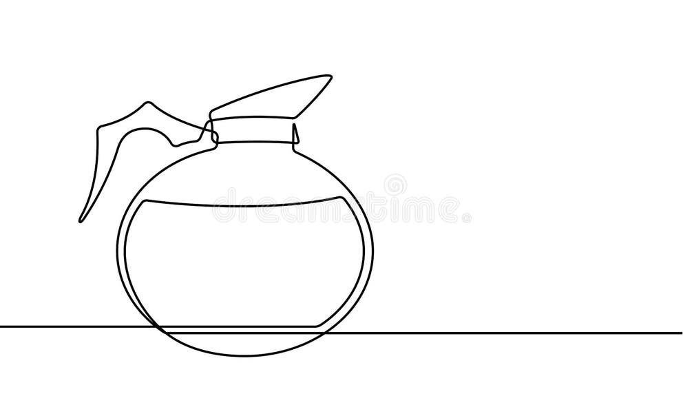 The Coffee Pot Continuous Line Vector Graphic Stock Vector ...