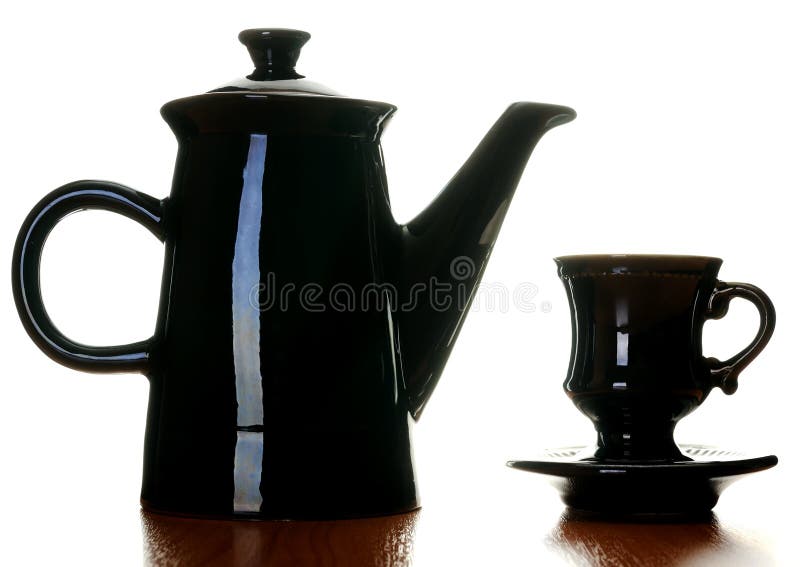 Coffee pot and cup stock image. Image of black, coffee - 13350863