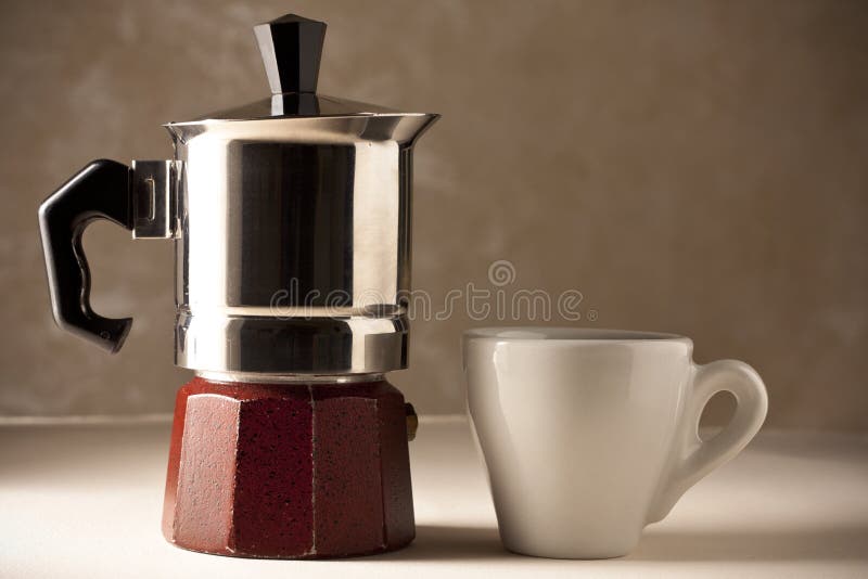 Coffee Pot with Cup stock image. Image of life, space - 15606569