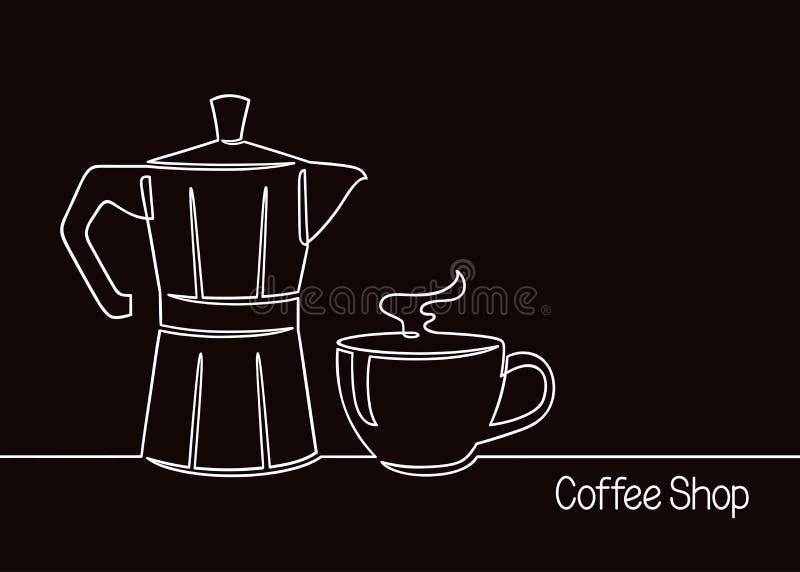 Continuous Line Drawing Coffee Pot Cup Stock Illustrations – 189 ...