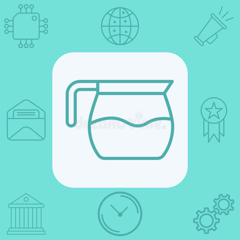 Coffee Pot Vector Icon Sign Symbol Stock Vector - Illustration of ...