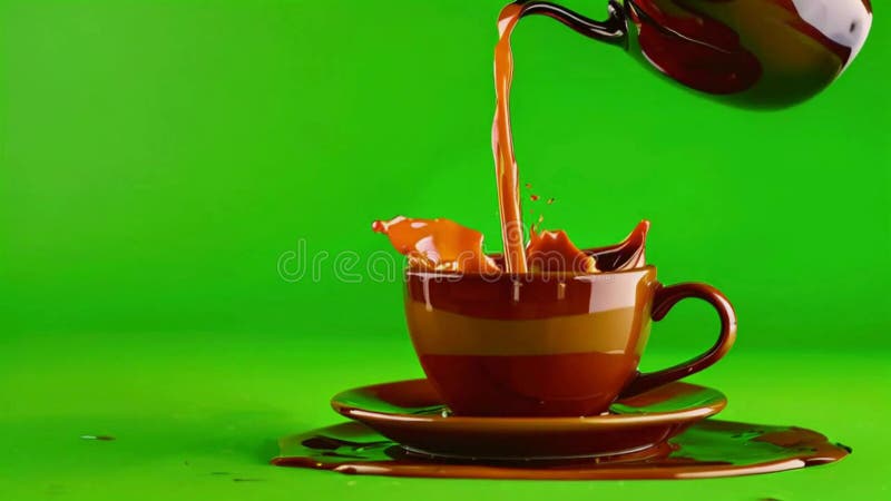 Coffee Pouring into Coffee Cup. Stock Video - Video of pouring, green ...
