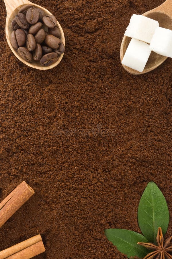 Coffee Powder and Beans As Background Stock Image - Image of powder ...