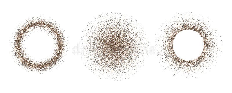 Coffee powder circle set stock illustration. Illustration of black ...