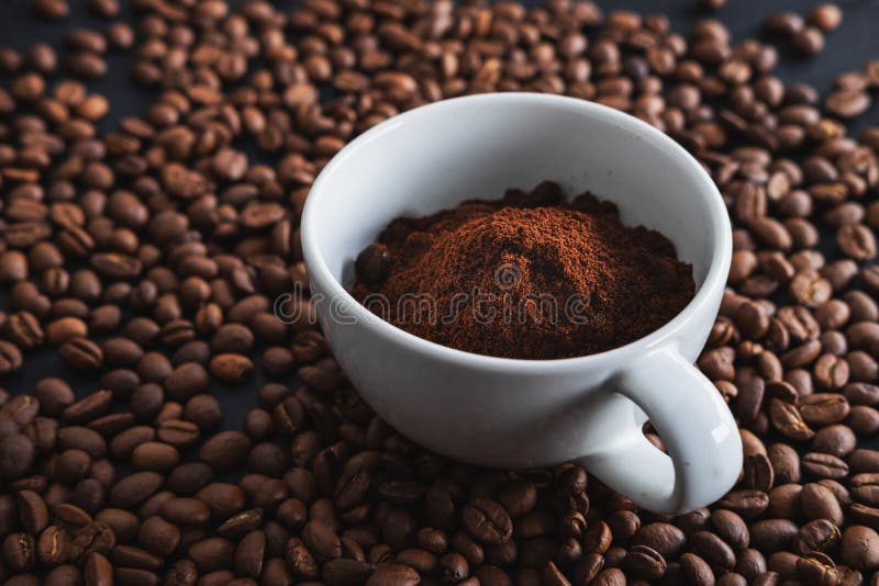 Coffee Powder in a Coffee Cup Stock Photo - Image of beverage, grain ...