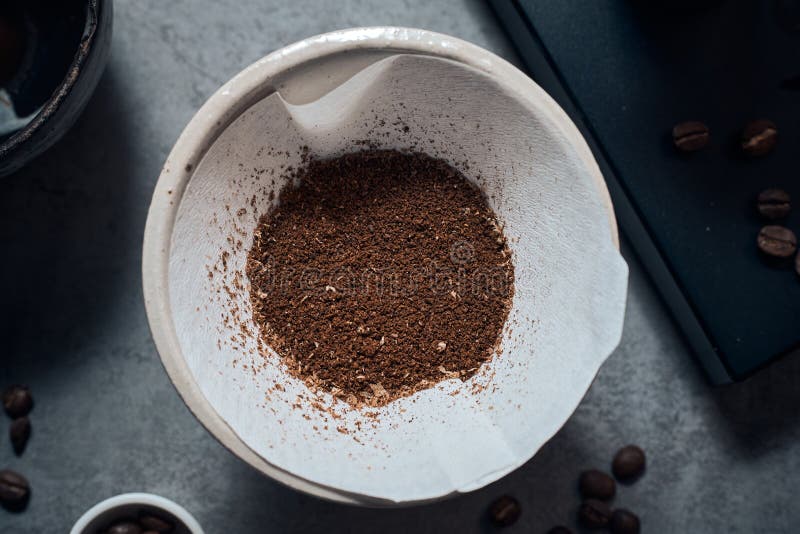 Coffee Powder in the Dripper for Make Coffee Stock Image - Image of ...