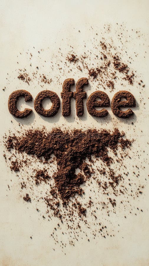Coffee Powder Forming the Word Coffee on a White Background Stock Image ...