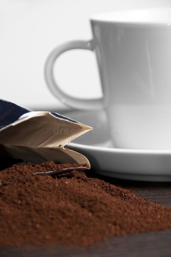 Coffee Powder Heap with White Cup Stock Image - Image of coffee ...