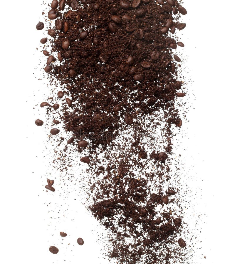 Coffee Powder Mix Bean Fall Down Pour in Group, Coffee Crushed Mix Seed ...