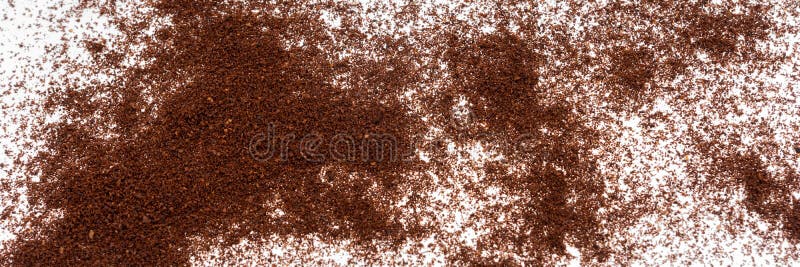 Coffee Powder Splash Isolated on White. Panorama Stock Image - Image of ...