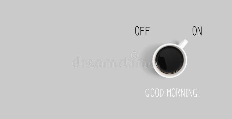 Coffee with Power on Switch Stock Illustration - Illustration of view ...