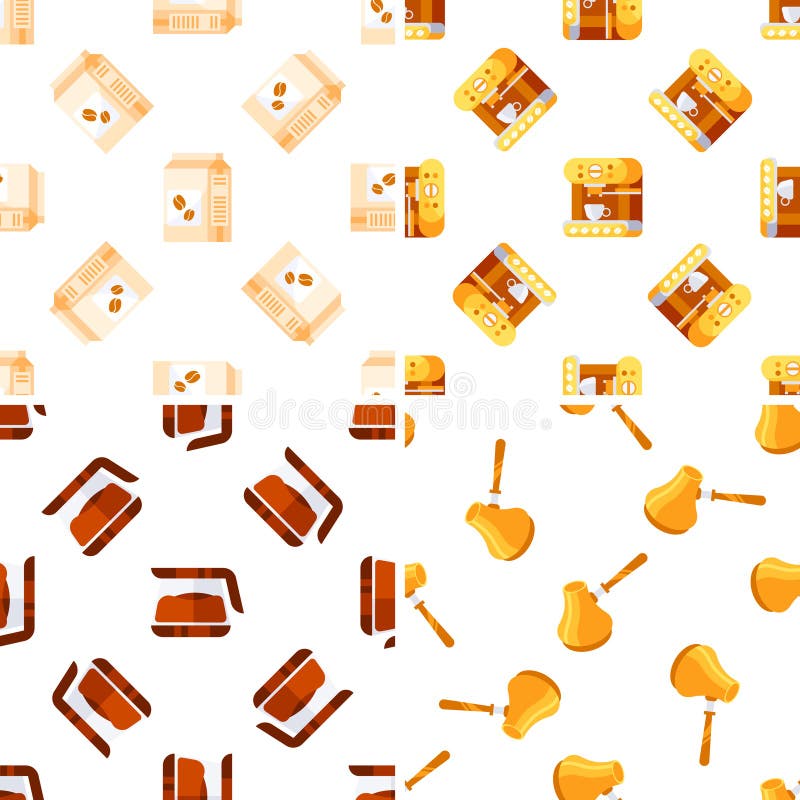 Coffee Preparation Methods Seamless Pattern, Milk Carton, Coffee ...