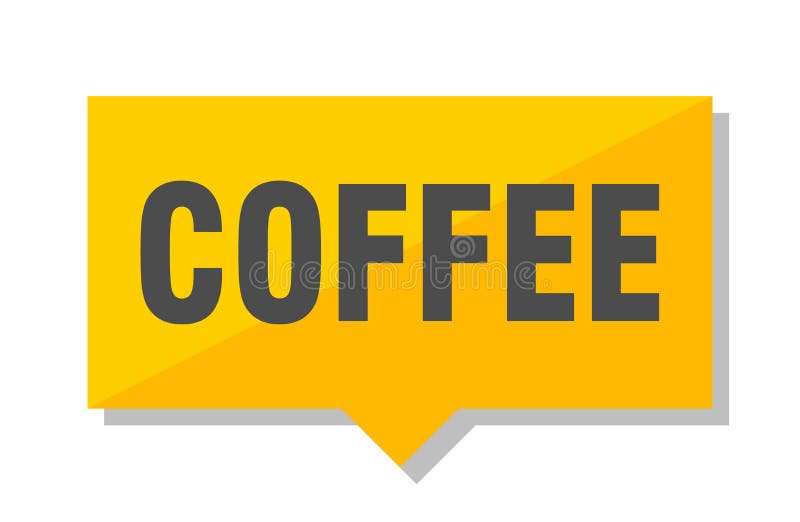 Coffee price tag stock vector. Illustration of yellow - 118866803