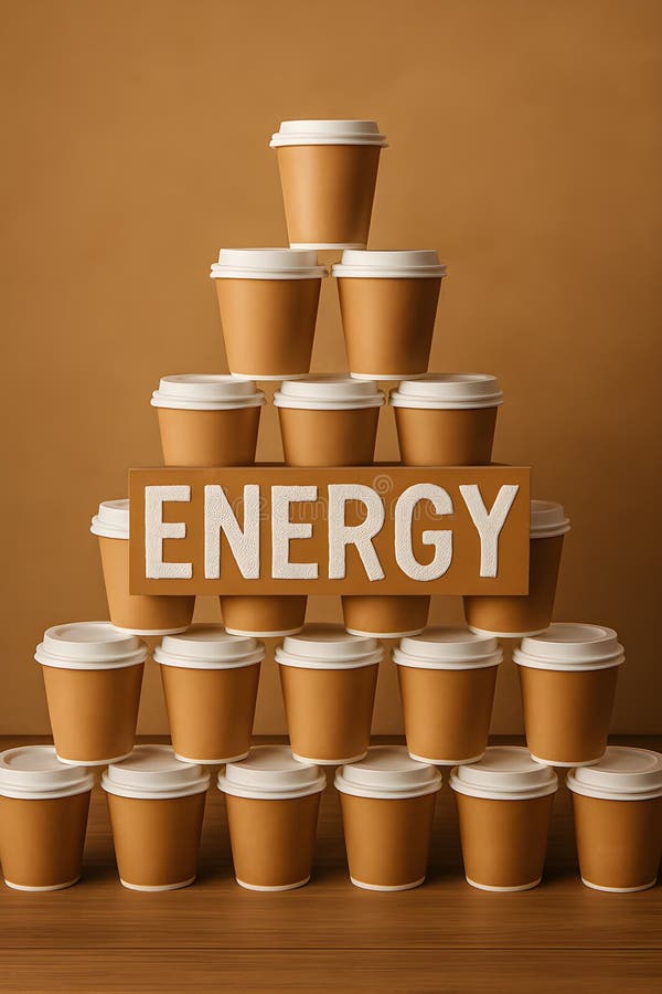 Coffee Pyramid of Energy – Creative Caffeine Concept Stock Photo ...