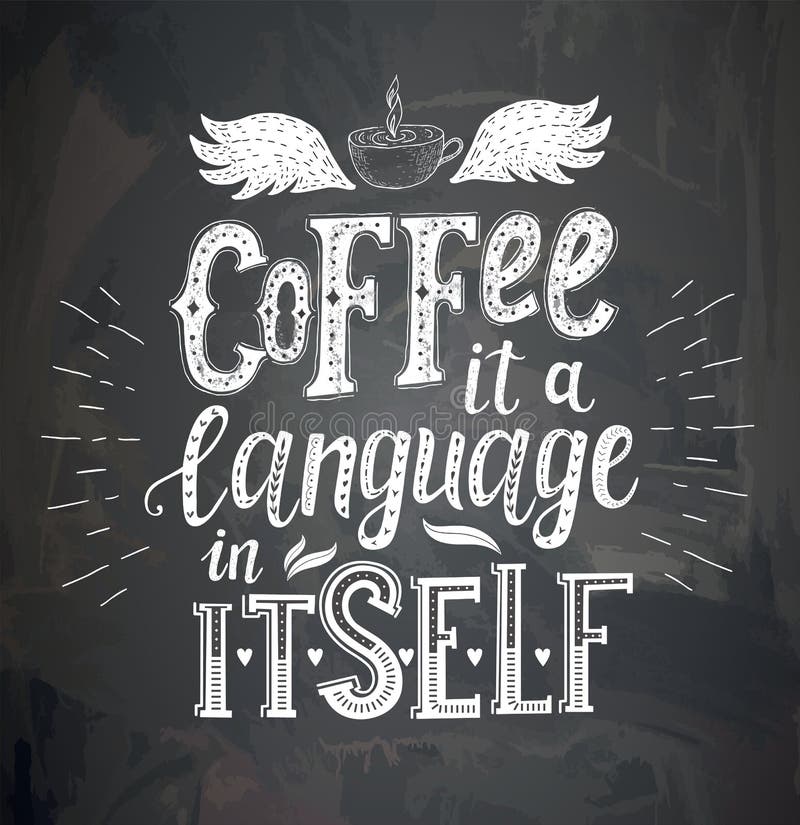 Set of Coffee Quotes with a Cup. Vector Hand-drawn Lettering Stock ...