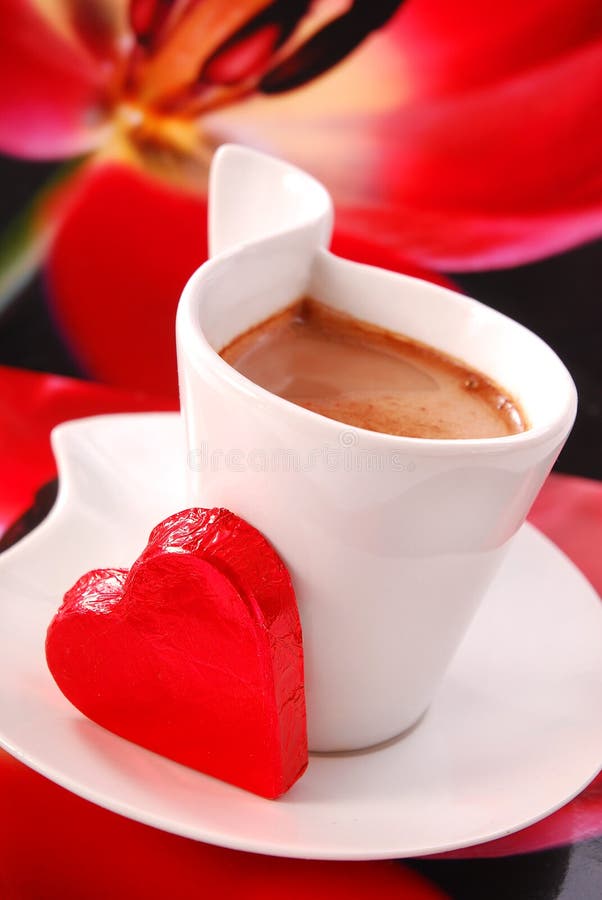 Coffee and Red Roses stock image. Image of romantic, dessert - 23212263