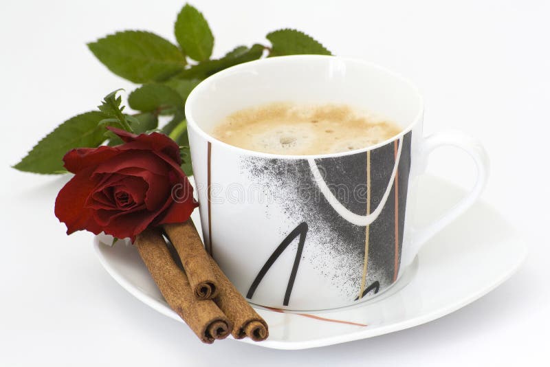 Rose and coffee stock image. Image of morning, rose, espresso - 7885361