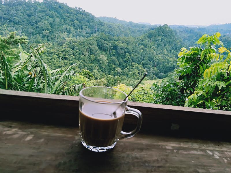 Coffee for Refreshing Morning Mountain View Stock Image - Image of ...