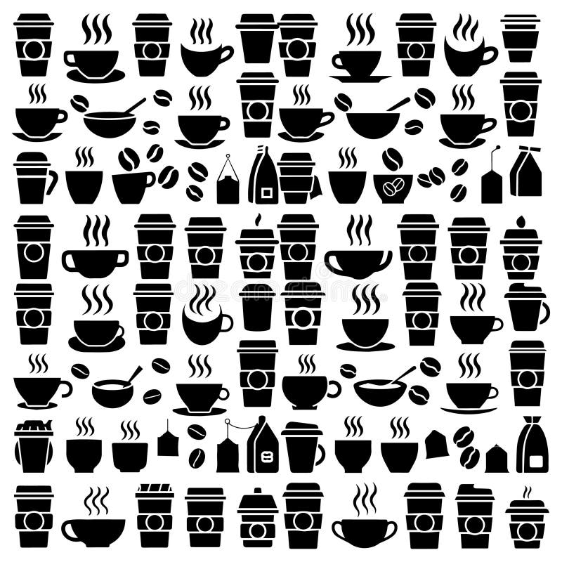 Coffee-related Vector Illustrations Featuring Various Styles of Cups ...