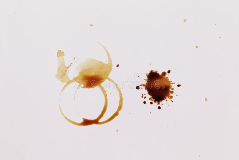 Coffee Ring Marks, Spilled Water, Coffee Stains on Paper Stock Photo ...