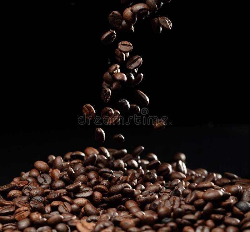 Coffee Roasted Bean Fly Explosion, Coffee Crushed Float Pouring Mix ...