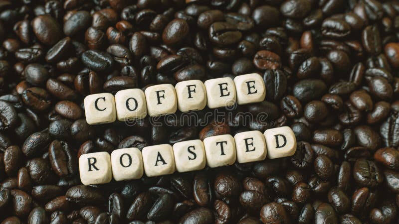 Coffee Roasted and Text Wood Cube Close Up Image Stock Photo - Image of ...