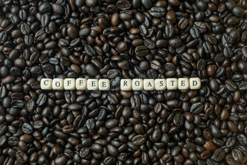 Coffee Roasted and Text Wood Cube Close Up Image Stock Image - Image of ...